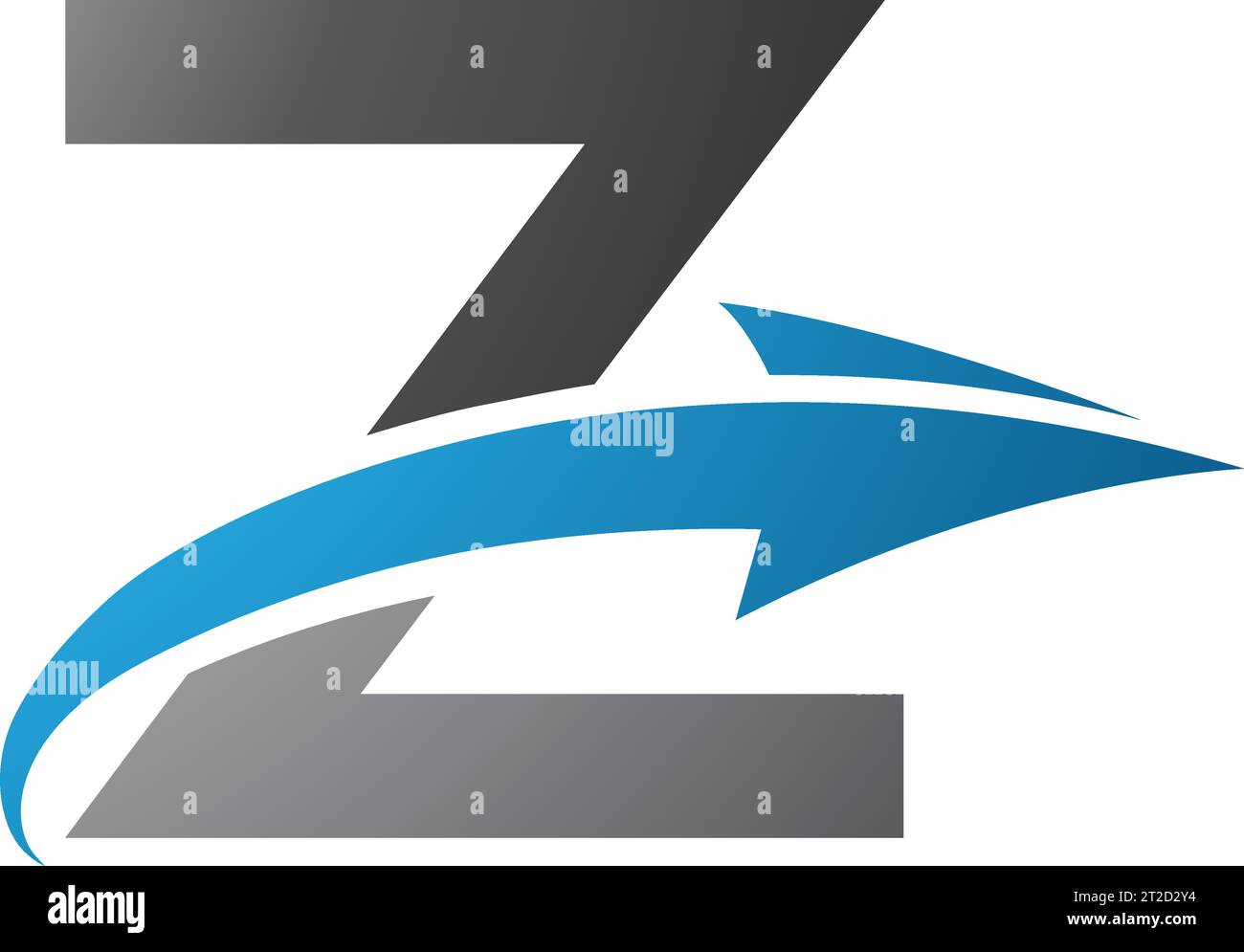 Blue and Black Uppercase Letter Z Icon with an Arrow on a White ...