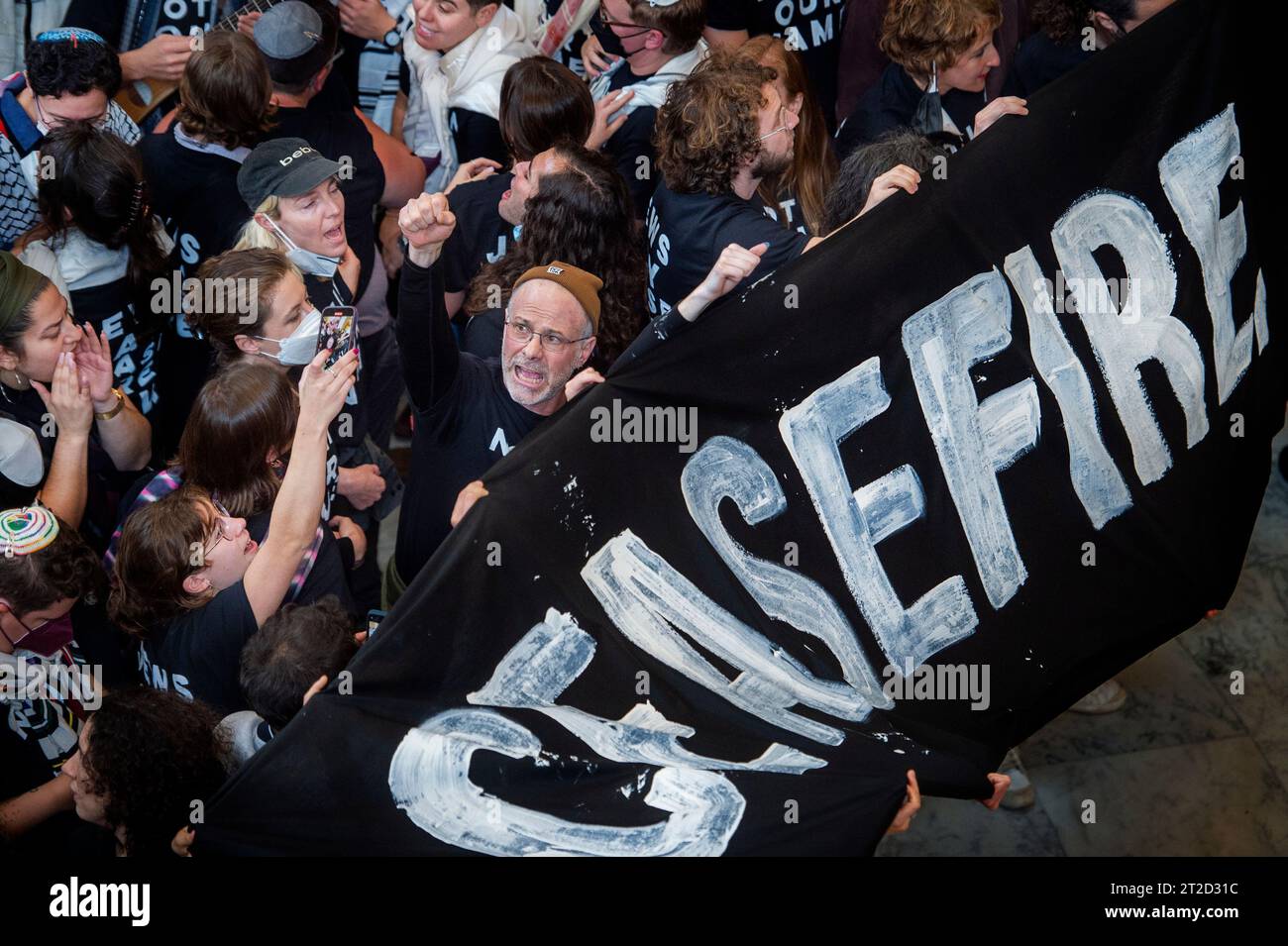 Dozens of people hold a sit-in and are arrested by US Capitol Police ...