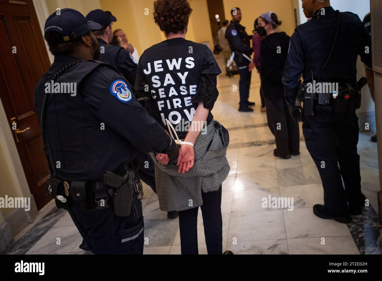 Dozens of people hold a sit-in and are arrested by US Capitol Police ...