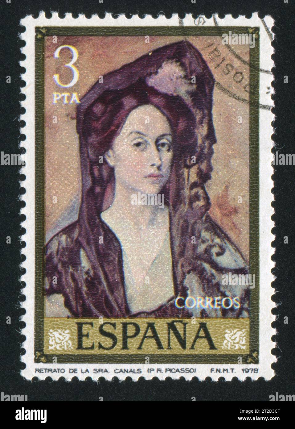 SPAIN - CIRCA 1978: stamp printed by Spain, shows Portrait of Lady ...
