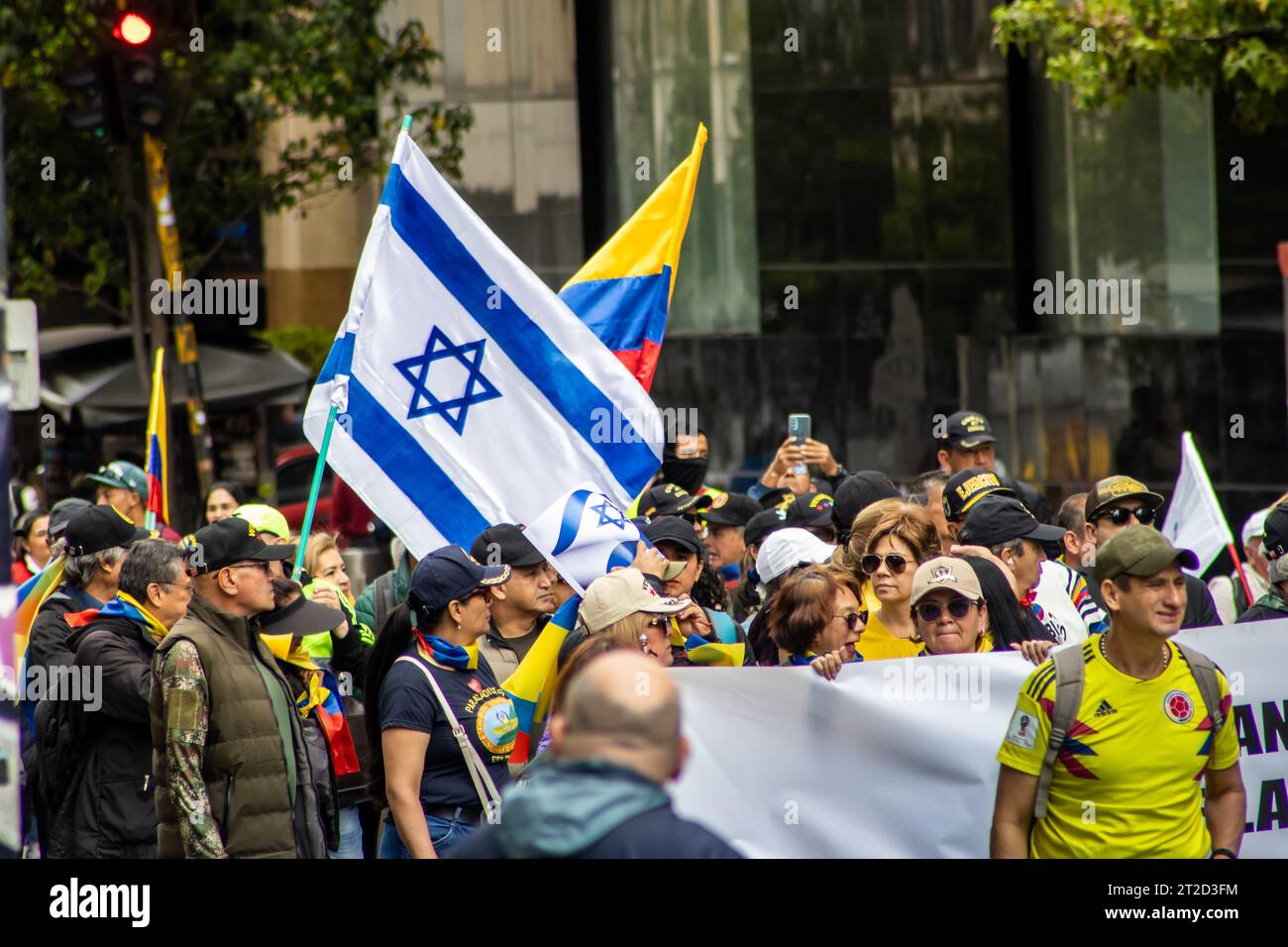 Bogota, Colombia - 18 October 2023. Israel and Colombia flags at the ...