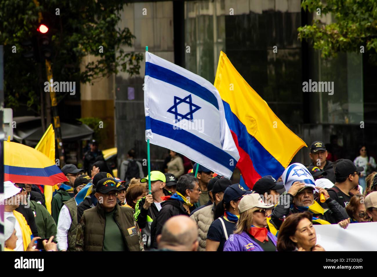 Bogota, Colombia - 18 October 2023. Israel and Colombia flags at the ...