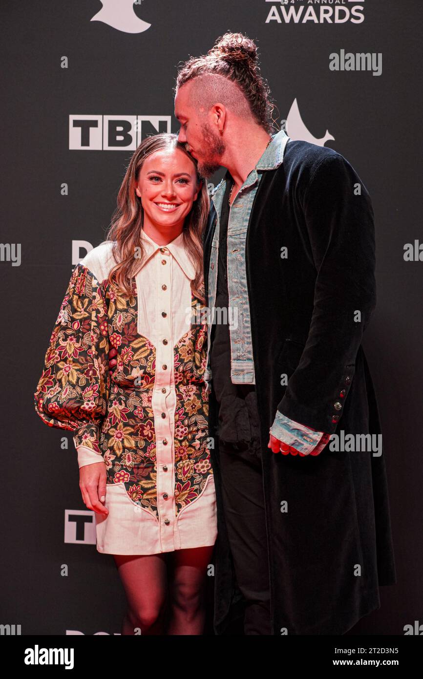 Nashville, Tennessee, USA, October 17, 2023. Brandon Lake and his wife ...