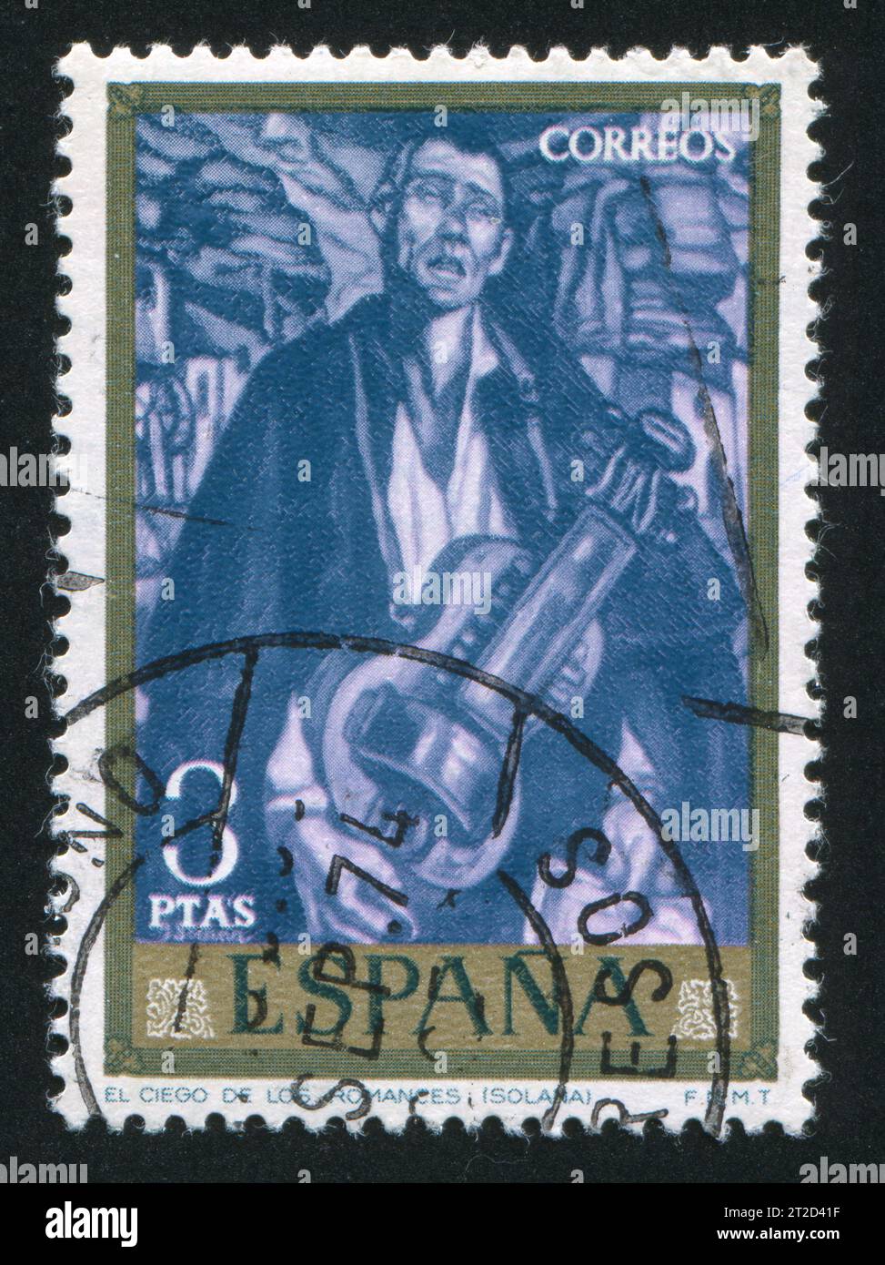SPAIN - CIRCA 1972: stamp printed by Spain, shows Painting "Blind of ...