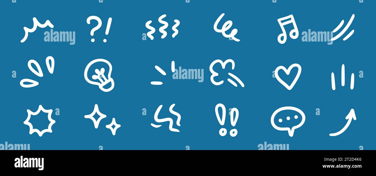 Line movement effect element, cartoon emotion effect decoration icon ...