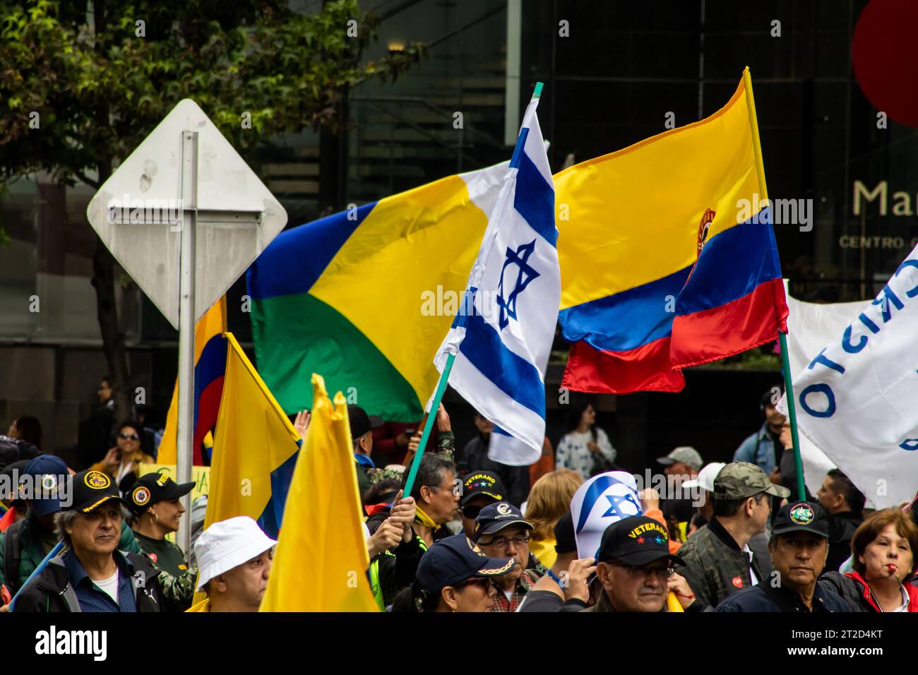 Bogota, Colombia - 18 October 2023. Israel and Colombia flags at the ...