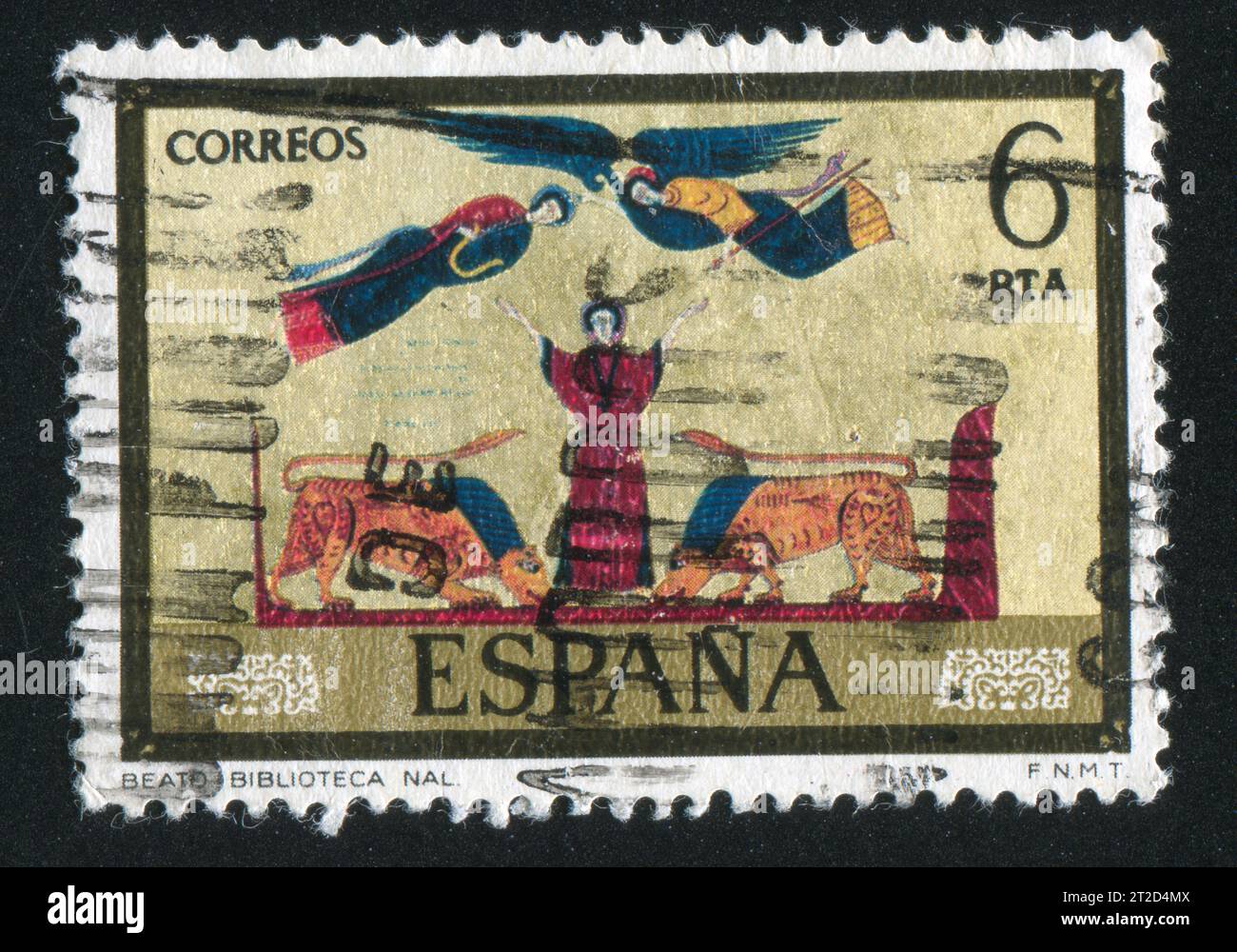SPAIN - CIRCA 1975: stamp printed by Spain, shows Daniel with Wild ...
