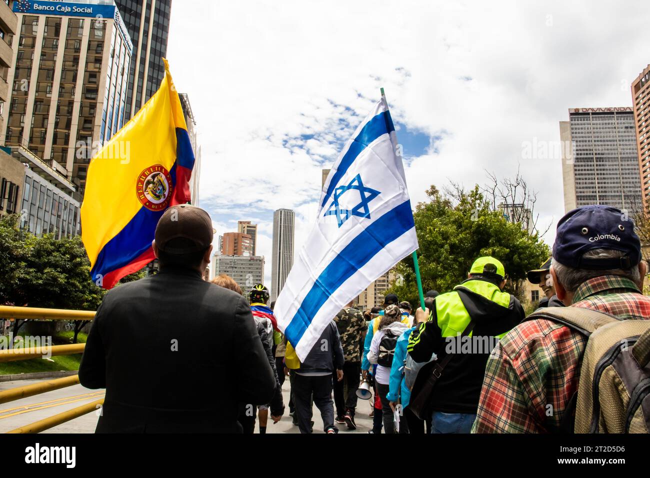 Bogota, Colombia - 18 October 2023. Israel and Colombia flags at the ...