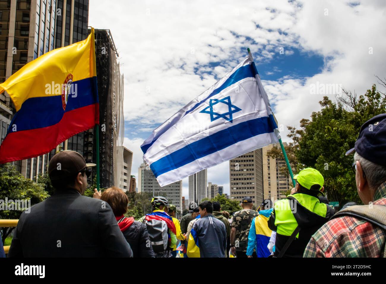 Bogota, Colombia - 18 October 2023. Israel and Colombia flags at the ...