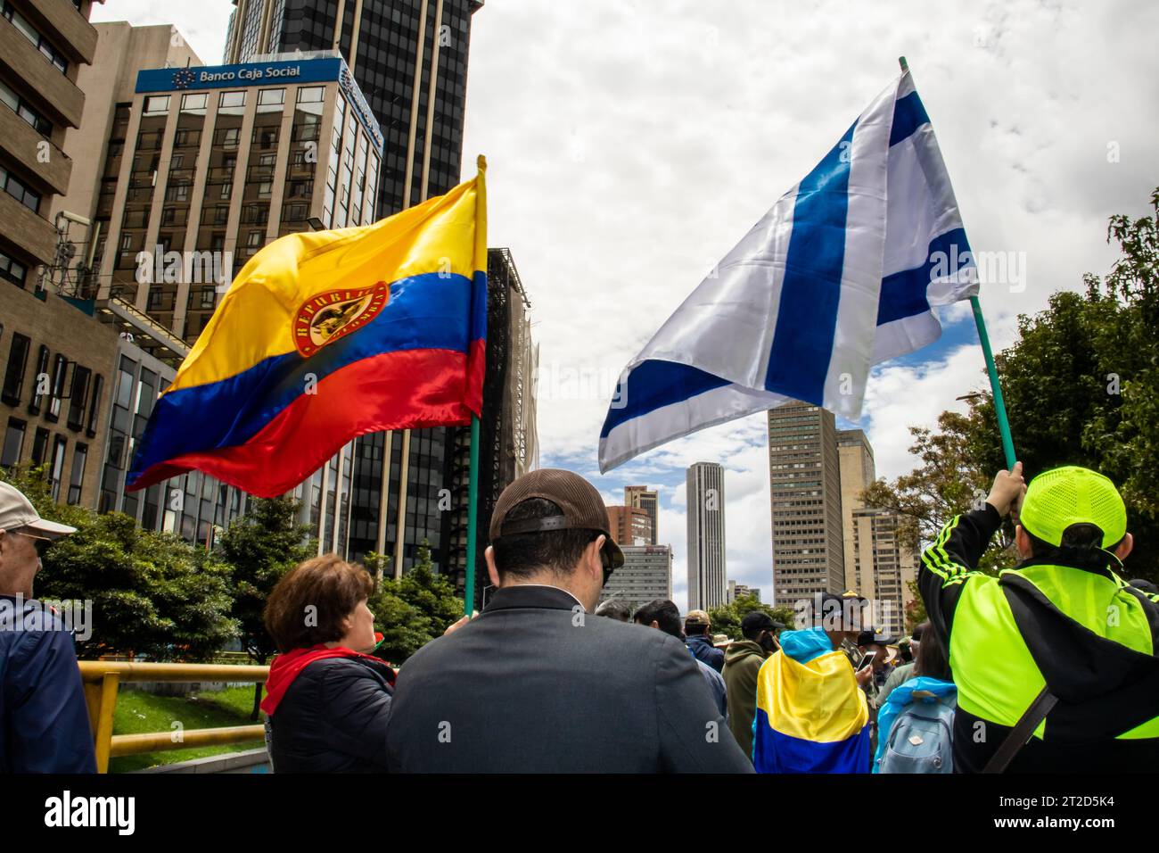 Bogota, Colombia - 18 October 2023. Israel and Colombia flags at the ...