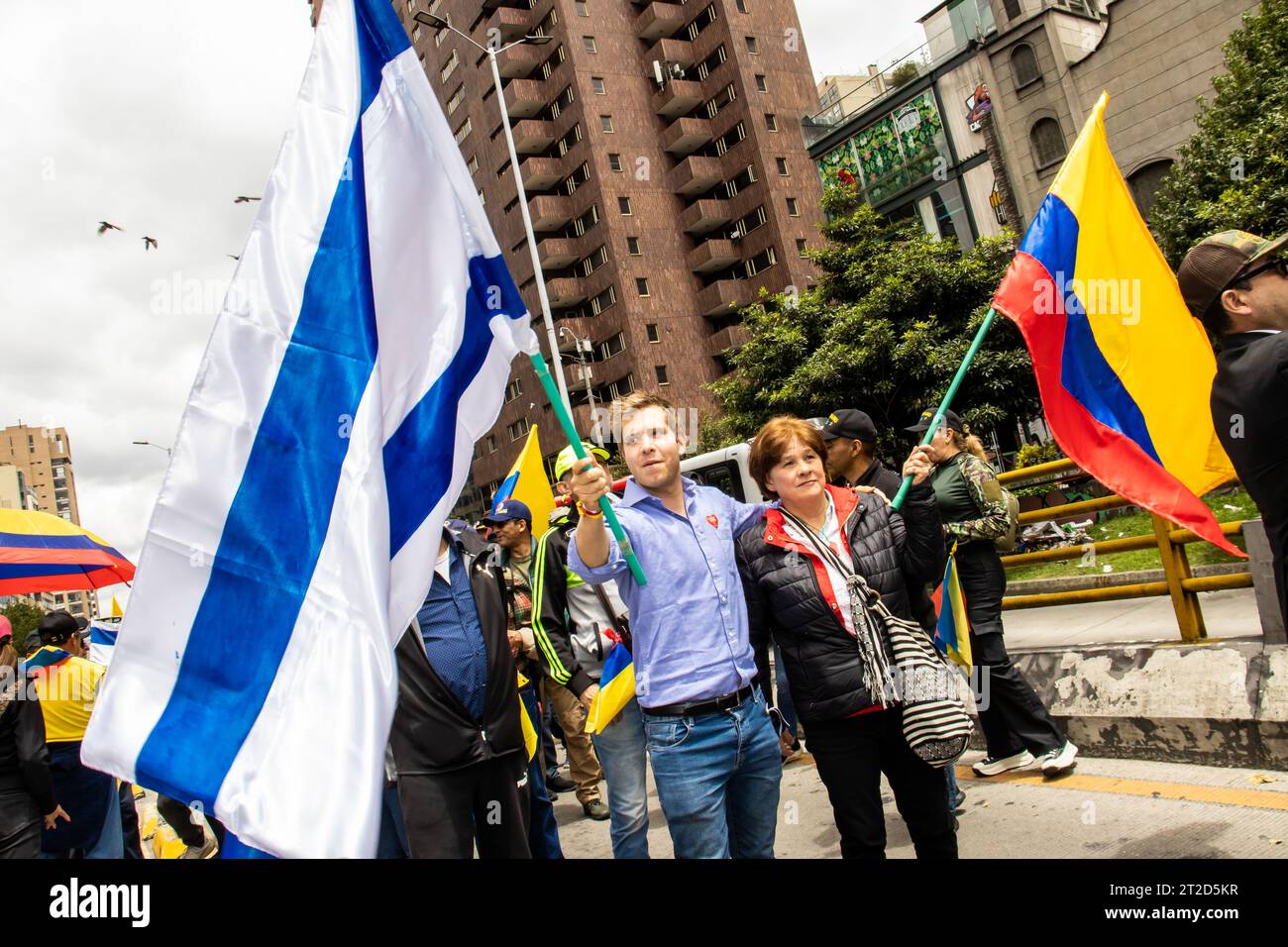 Bogota, Colombia - 18 October 2023. Israel and Colombia flags at the ...