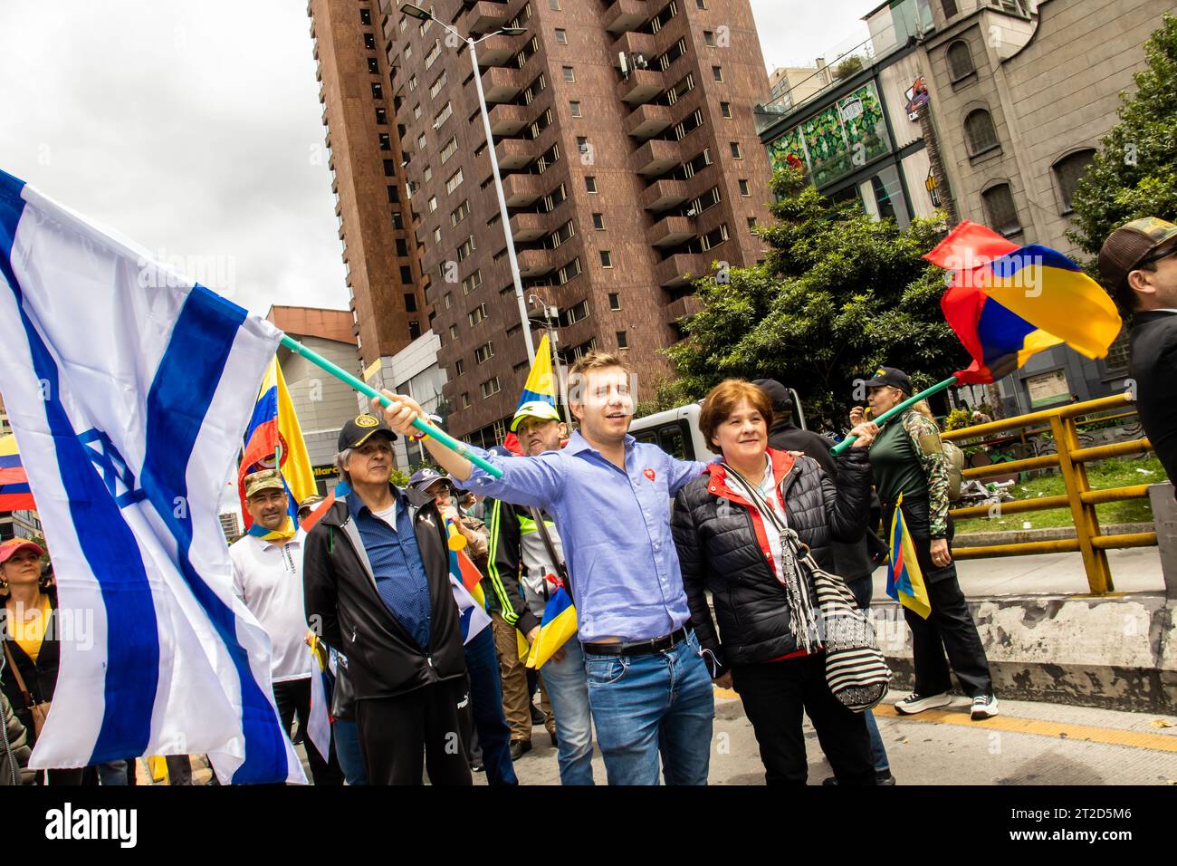 Bogota, Colombia - 18 October 2023. Israel and Colombia flags at the ...