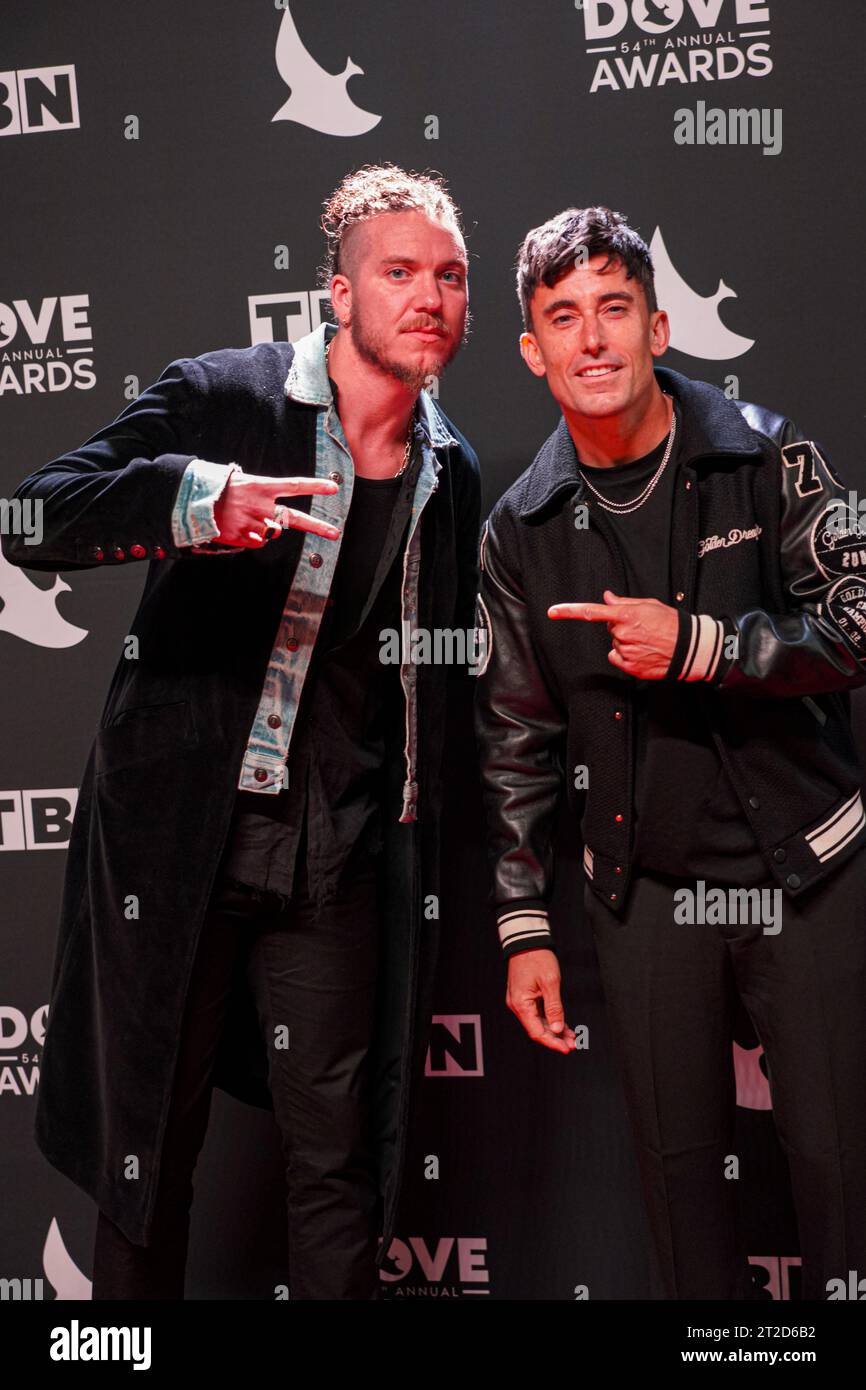 Nashville, Tennessee, USA, October 17, 2023. Brandon Lake, Phil Wickham ...