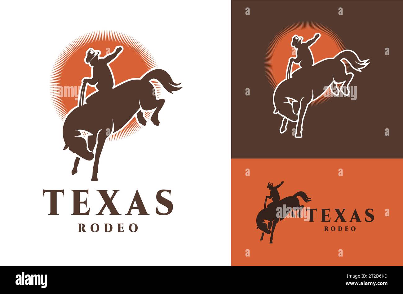 Wild Horseman Silhouette with Cowboy Logo Vintage Retro Texas Rodeo ...