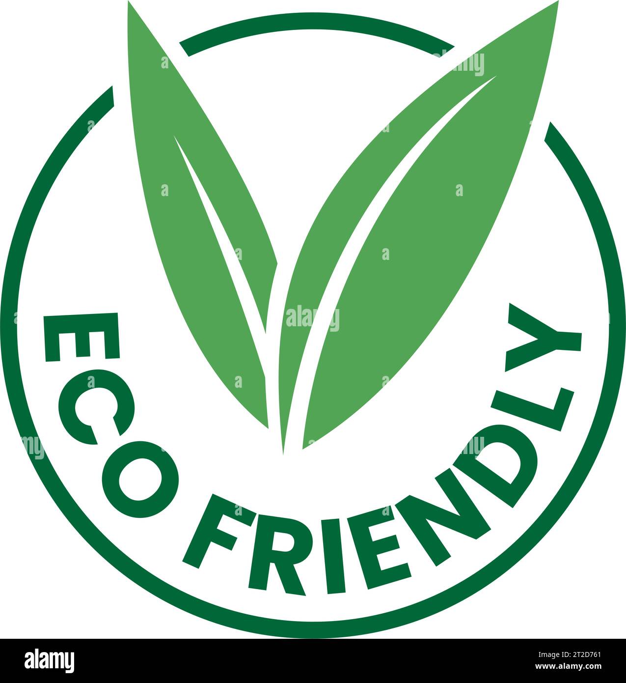 Dark Green Eco Friendly Icon with V Shaped Leaves 8 on a White ...