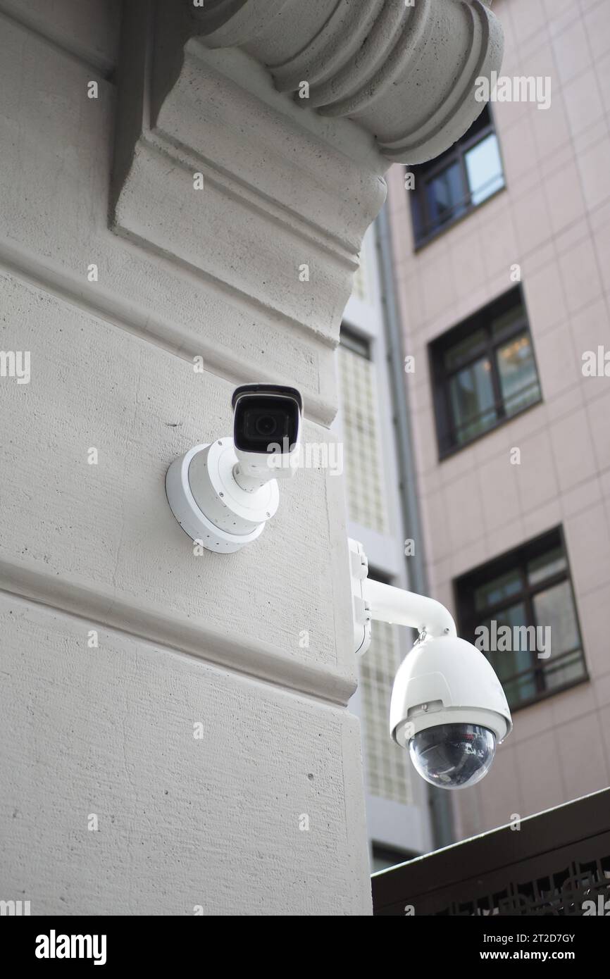 CCTV security camera operating outdoor Stock Photo - Alamy