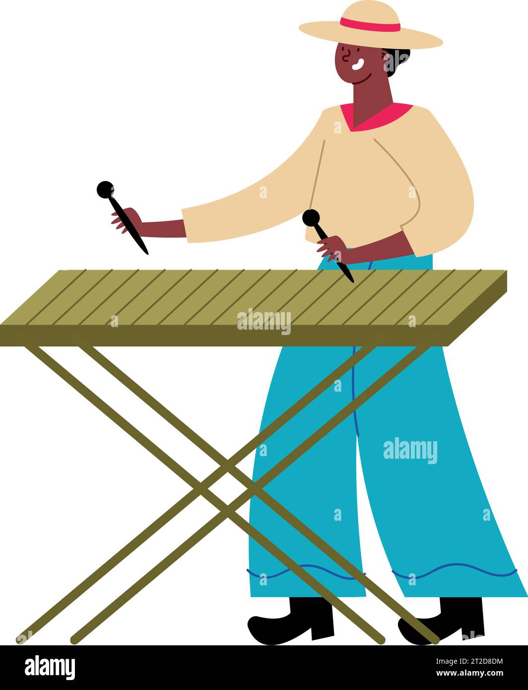 petronio alvarez festival man with marimba vector isolated Stock Vector ...
