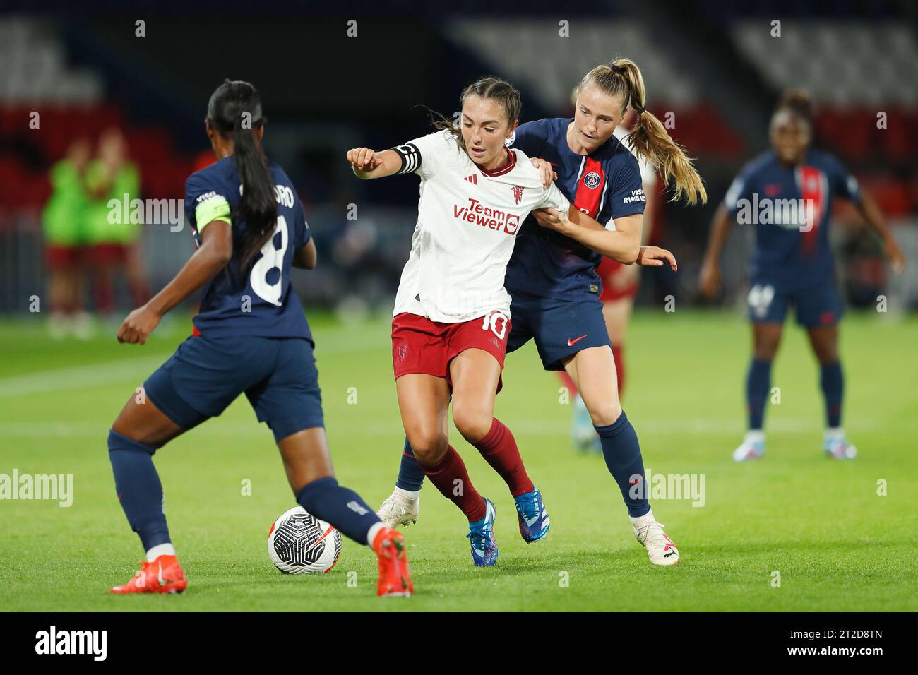 Paris, France. 18th Oct, 2023. (L-R) Kaite Zelem (ManU), Jade Le Guilly ...