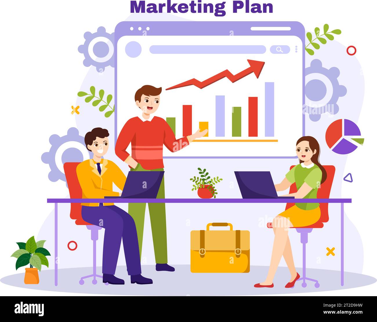 Marketing Plan and Business Strategy Vector Illustration with Effective ...