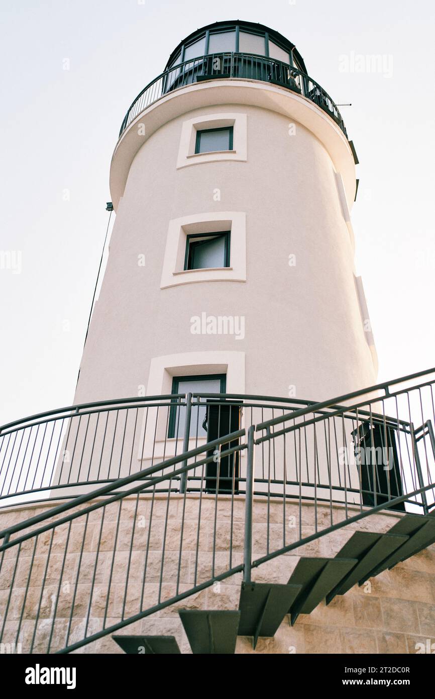 Spiral staircase with railings to the lighthouse Stock Photo - Alamy