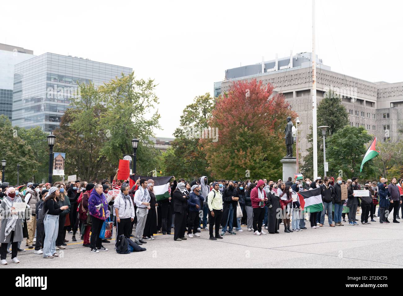 Toronto, Canada - 18 October 2023: A harmonious blend of chants, flags ...
