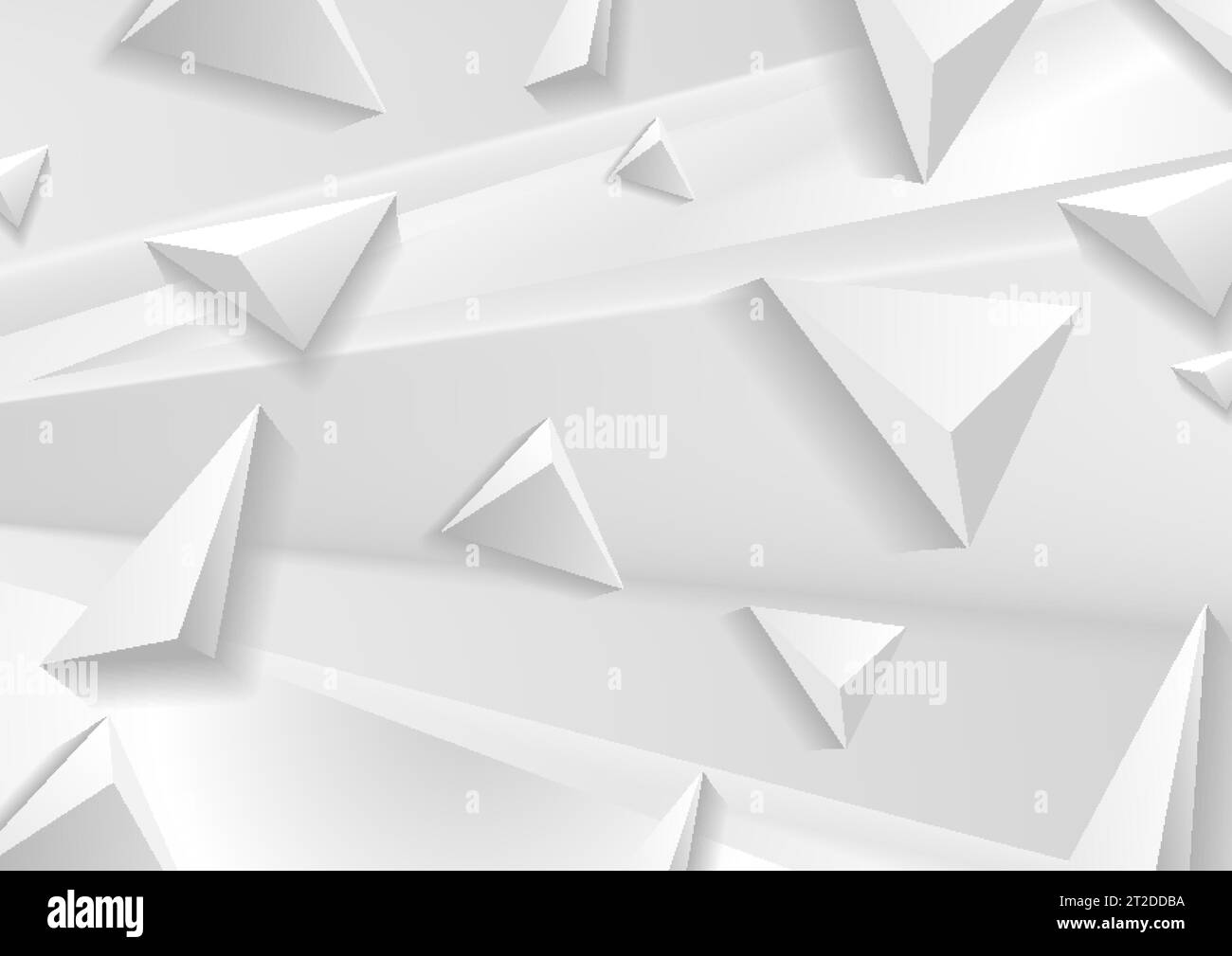 White grey abstract corporate graphic design with 3d triangle pyramids. Geometric futuristic ...
