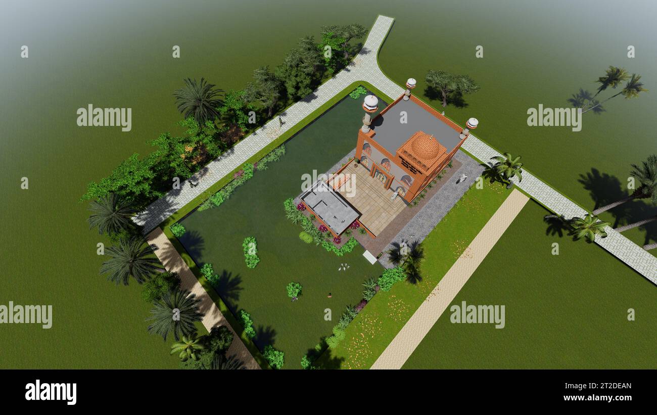 Mosque 3d design of exterior illustration, Property, modern building,A ...