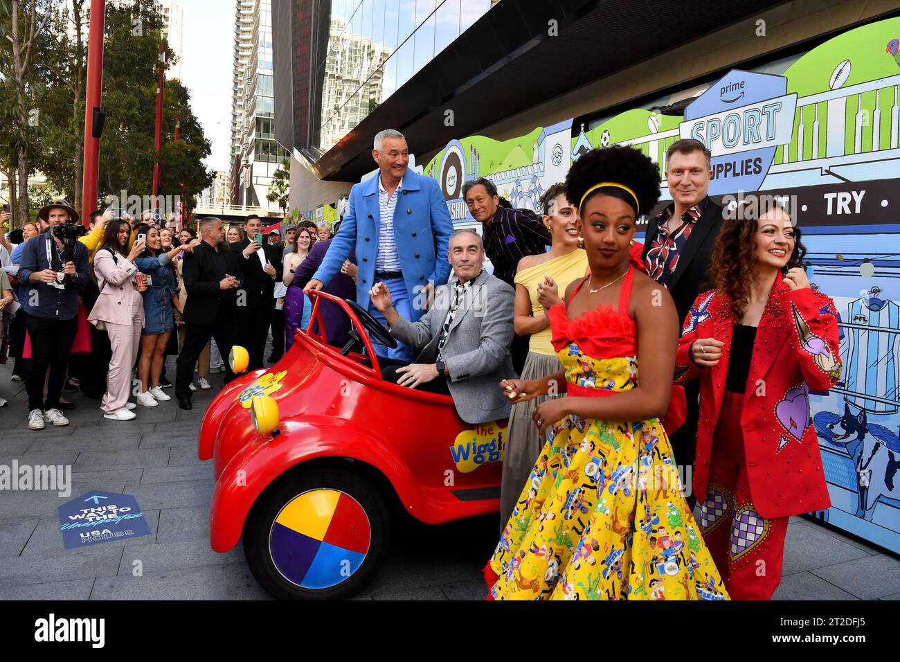 (L-R) Past and present cast members Anthony Field, Jeff Fatt, Greg Page ...