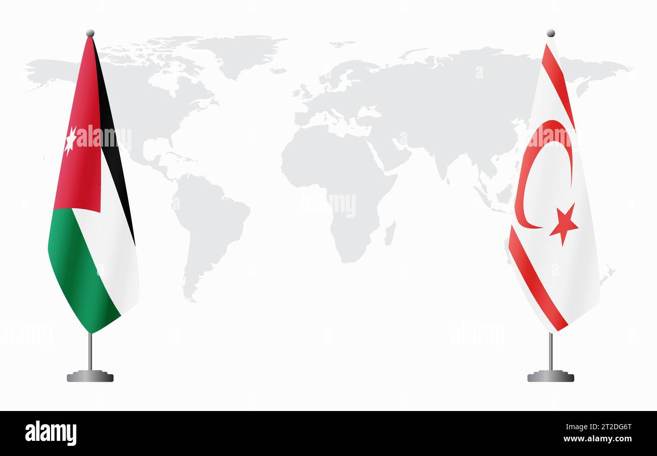 Jordan and Turkish Republic of Northern Cyprus flags for official ...