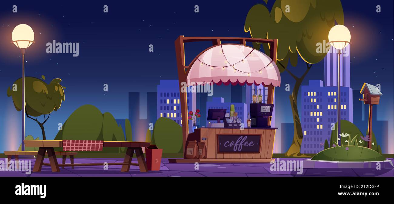 Pavement coffee kiosk Stock Vector Images - Alamy