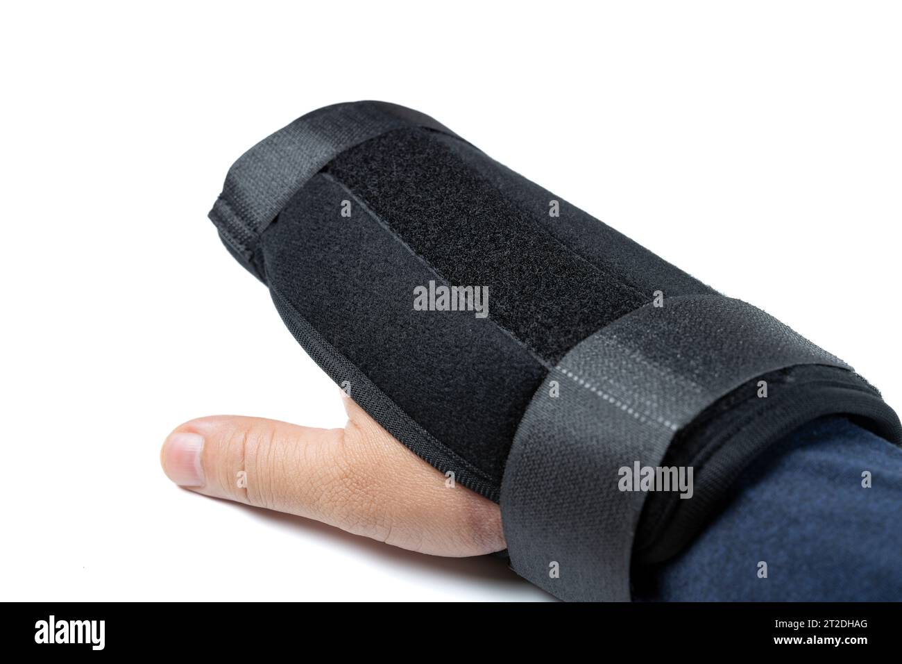 hand with a fingers protector on white background Stock Photo - Alamy