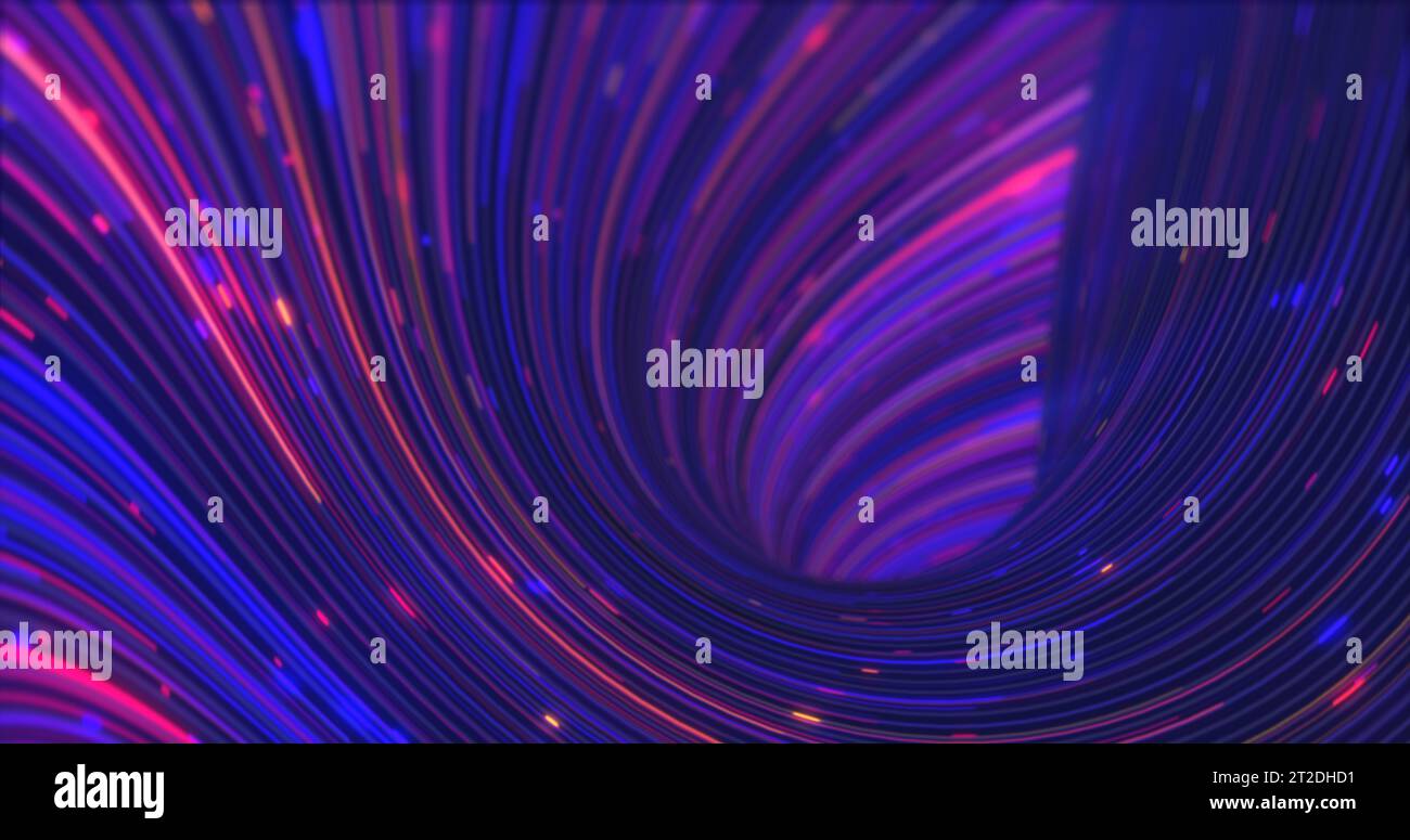 Abstract energy purple swirling curved lines of glowing magical streaks ...