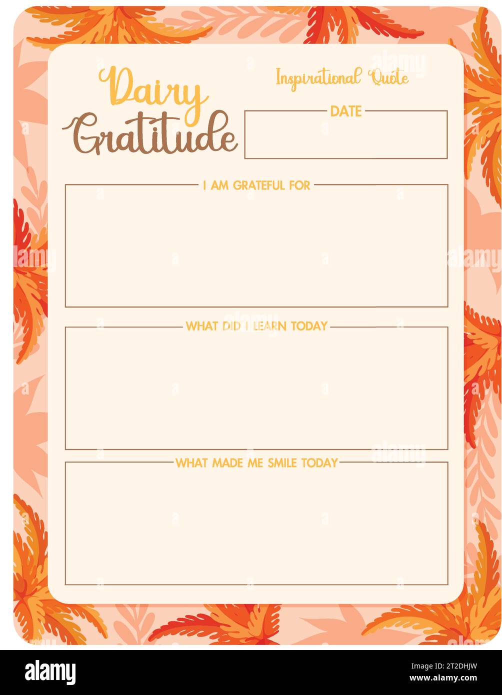 Metal diary with a frame border template featuring an autumn leaves ...