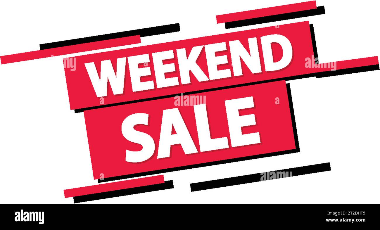 A vector cartoon illustration style weekend sale icon banner Stock ...