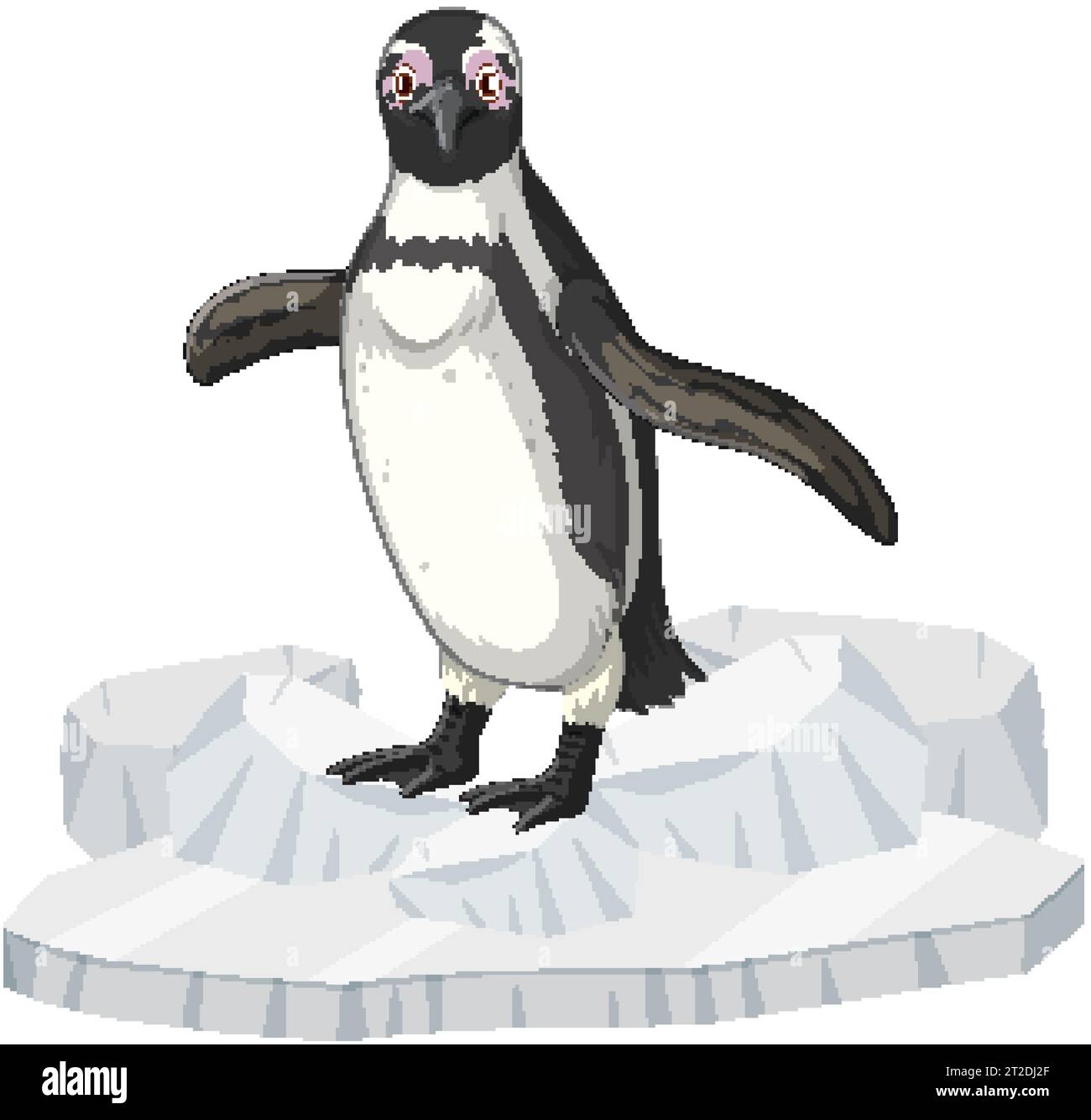 An adorable penguin navigating melting ice due to global warming Stock ...