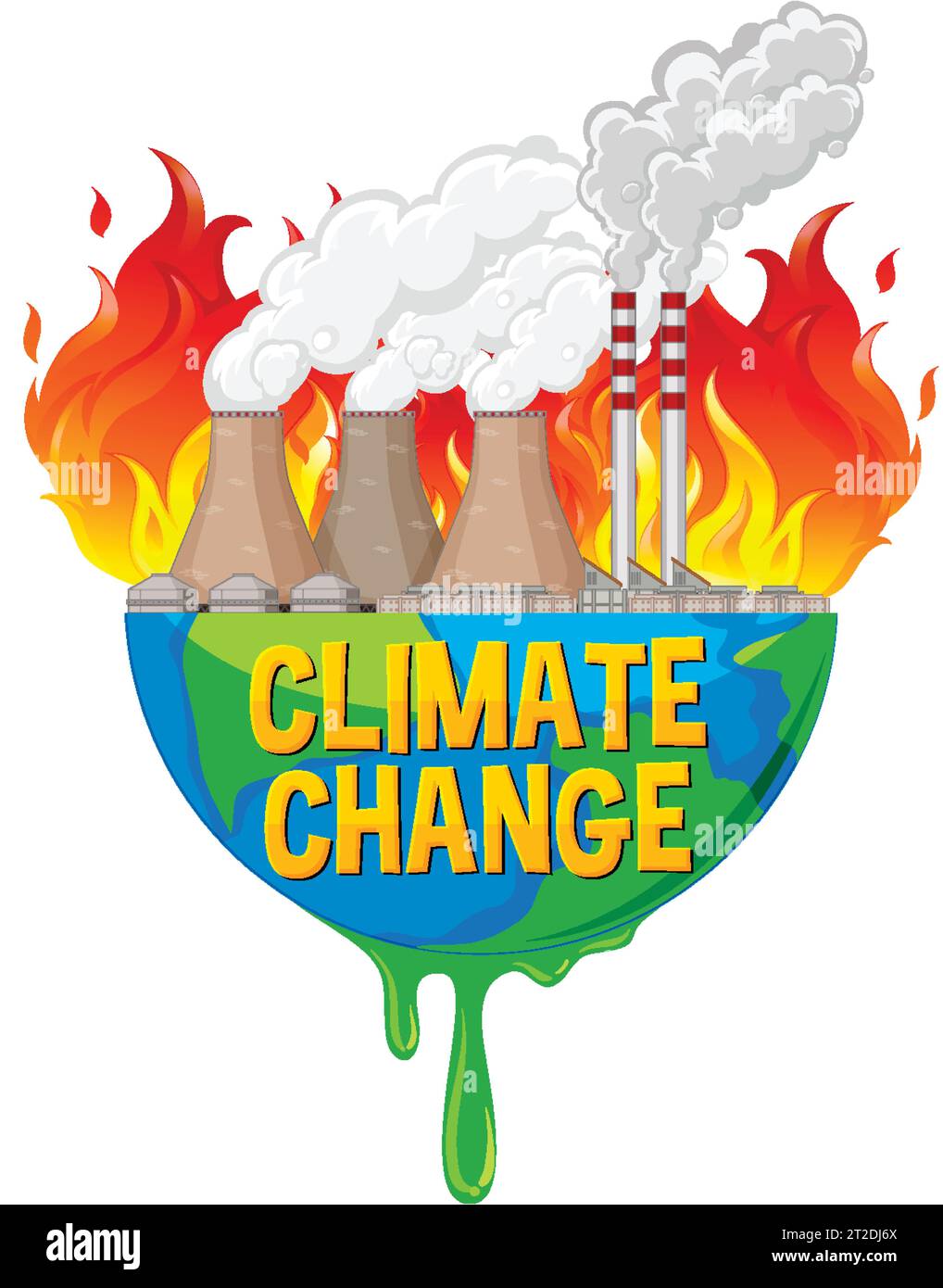 Illustration depicting the impact of climate change on Earth Stock ...