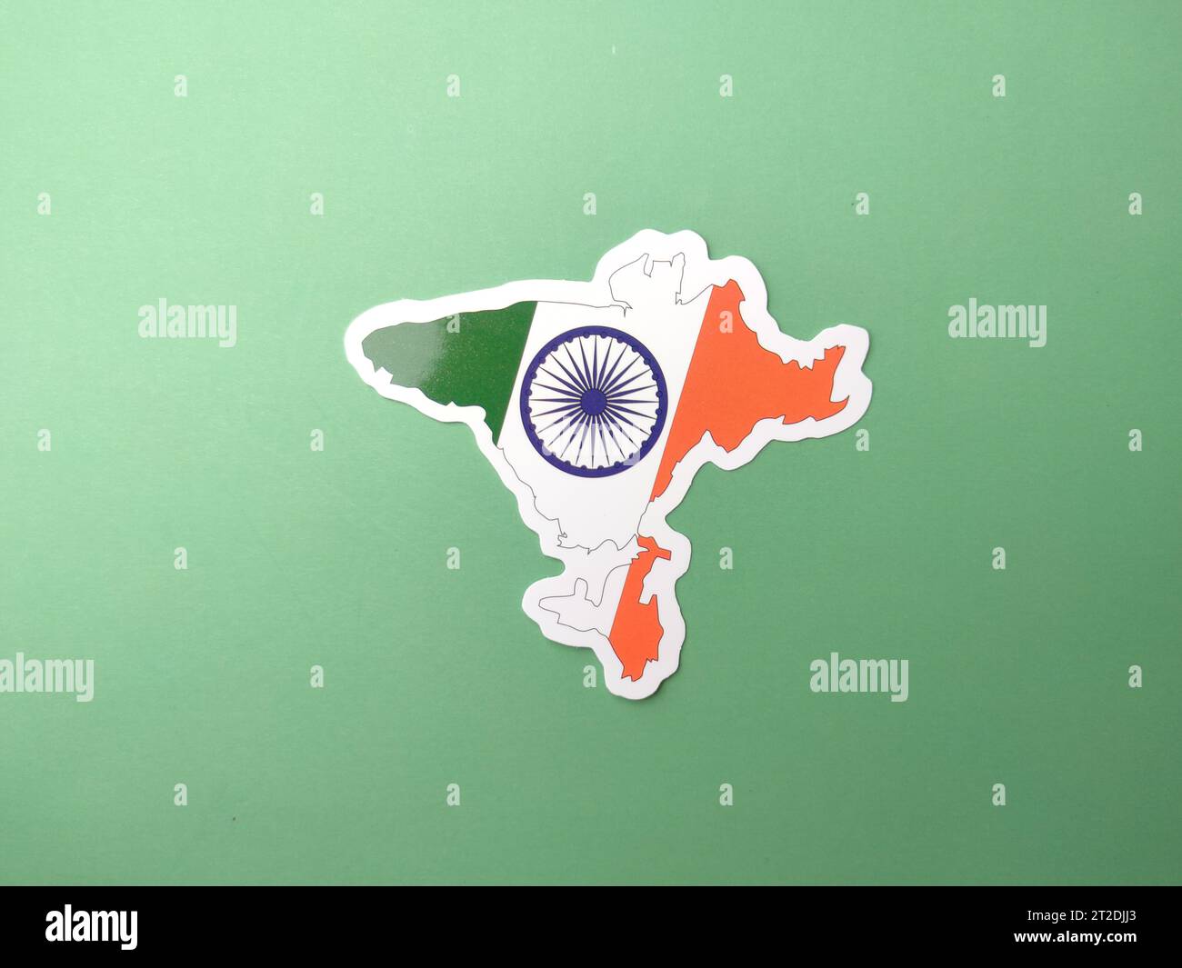 India flag stickers on a green background Stock Photo - Alamy