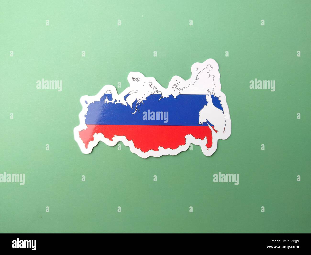 Russia flag stickers on a green background Stock Photo - Alamy