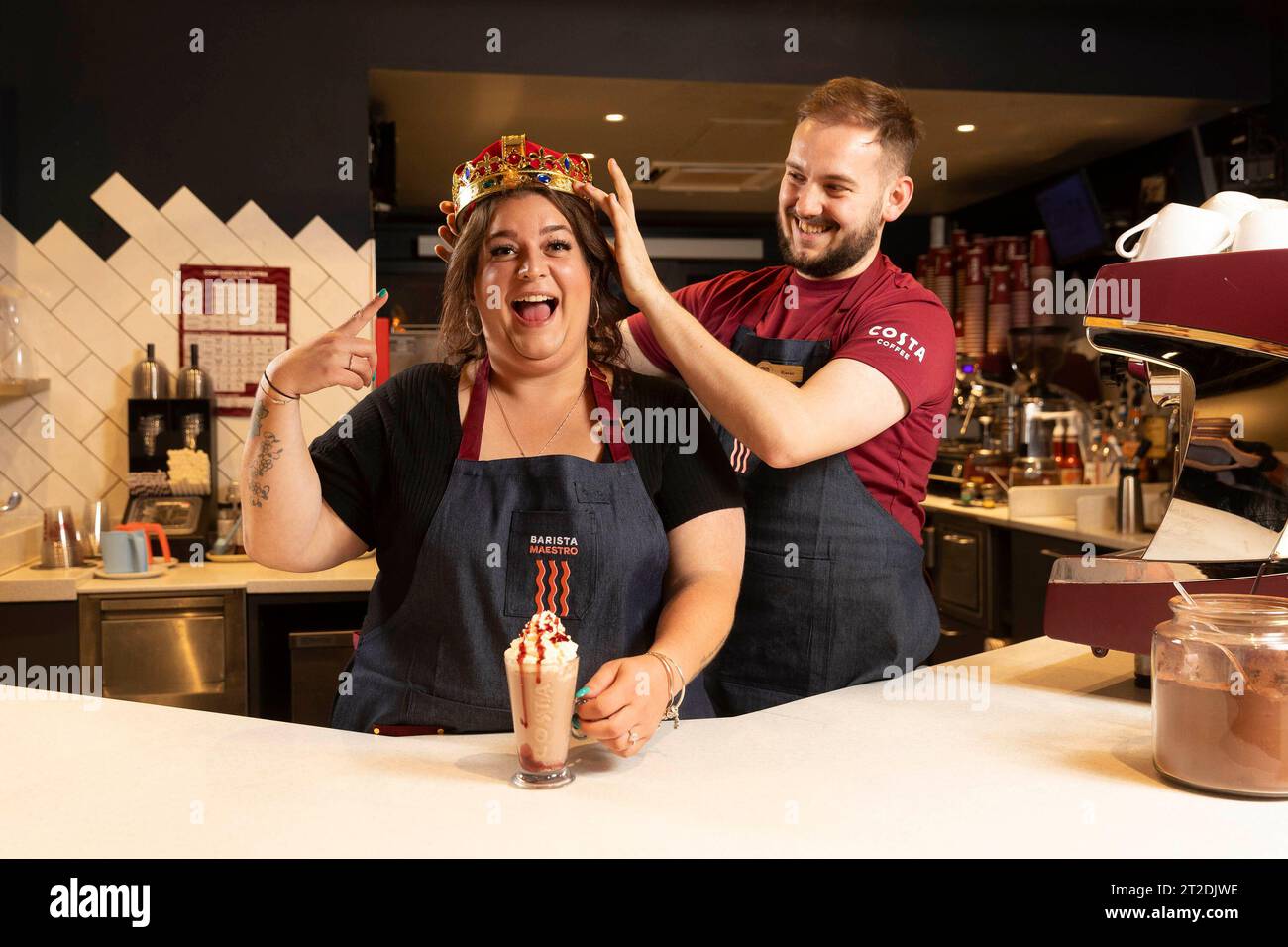 Superfan, Emma Hammond from Tamworth with Barista Maestro, Keiran ...