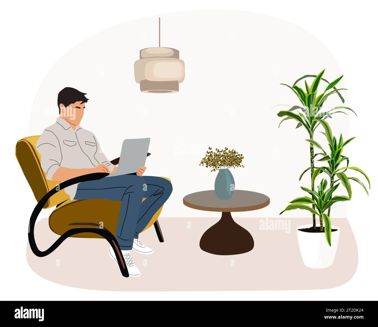 Comfortable workplace laptop in Cut Out Stock Images & Pictures - Alamy