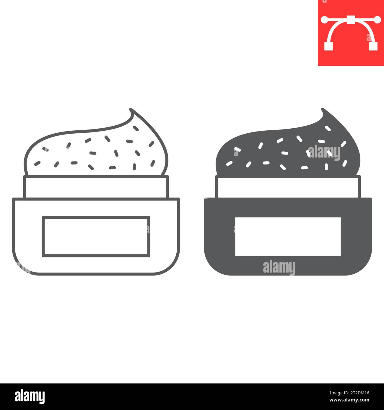 Body scrub line and glyph icon, SPA and beauty salon, face scrub vector ...