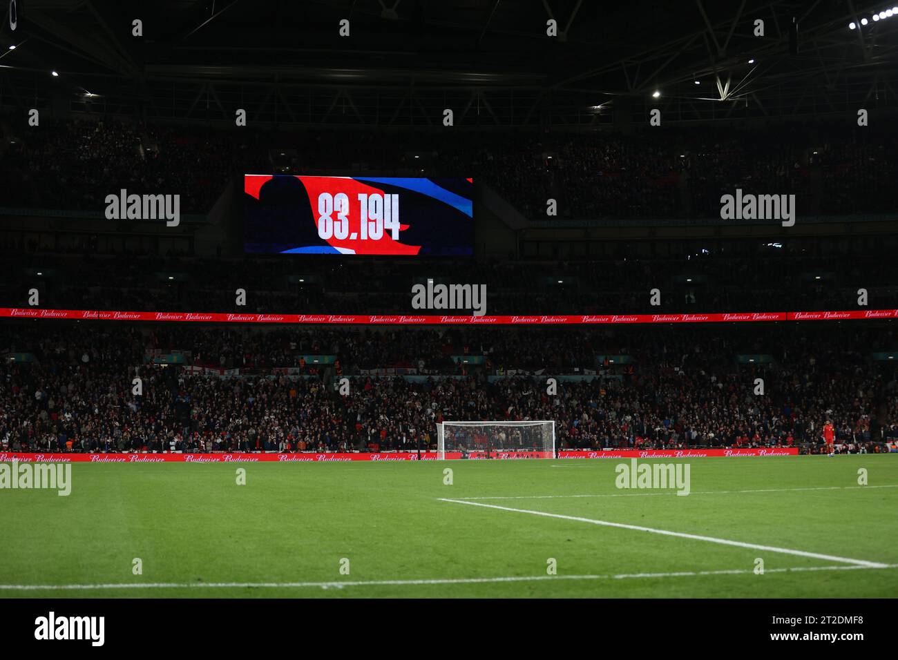 London, UK. 17th Oct, 2023. The electronic scoreboard shows the ...