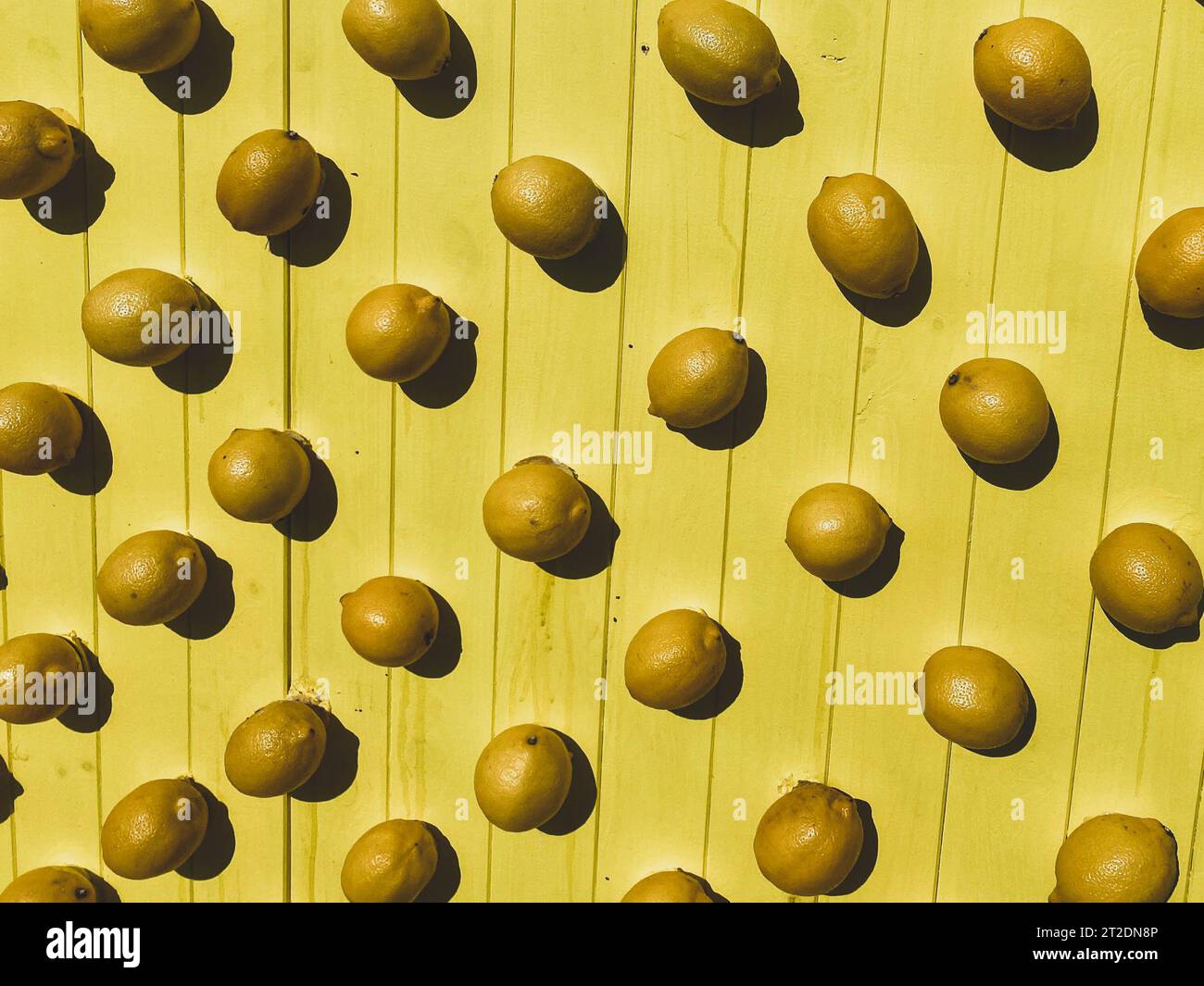 Yellow lemons for cooking citrus curd yellow background top view space ...