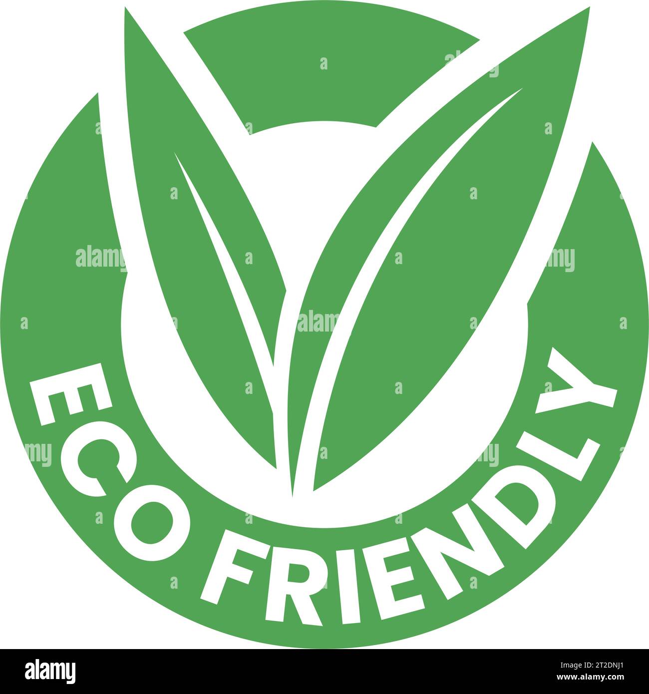 Green Eco Friendly Icon with V Shaped Leaves 4 on a White Background ...