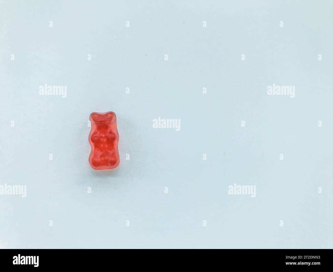 orange gummy bear stands on a dark blue background. lonely edible ...