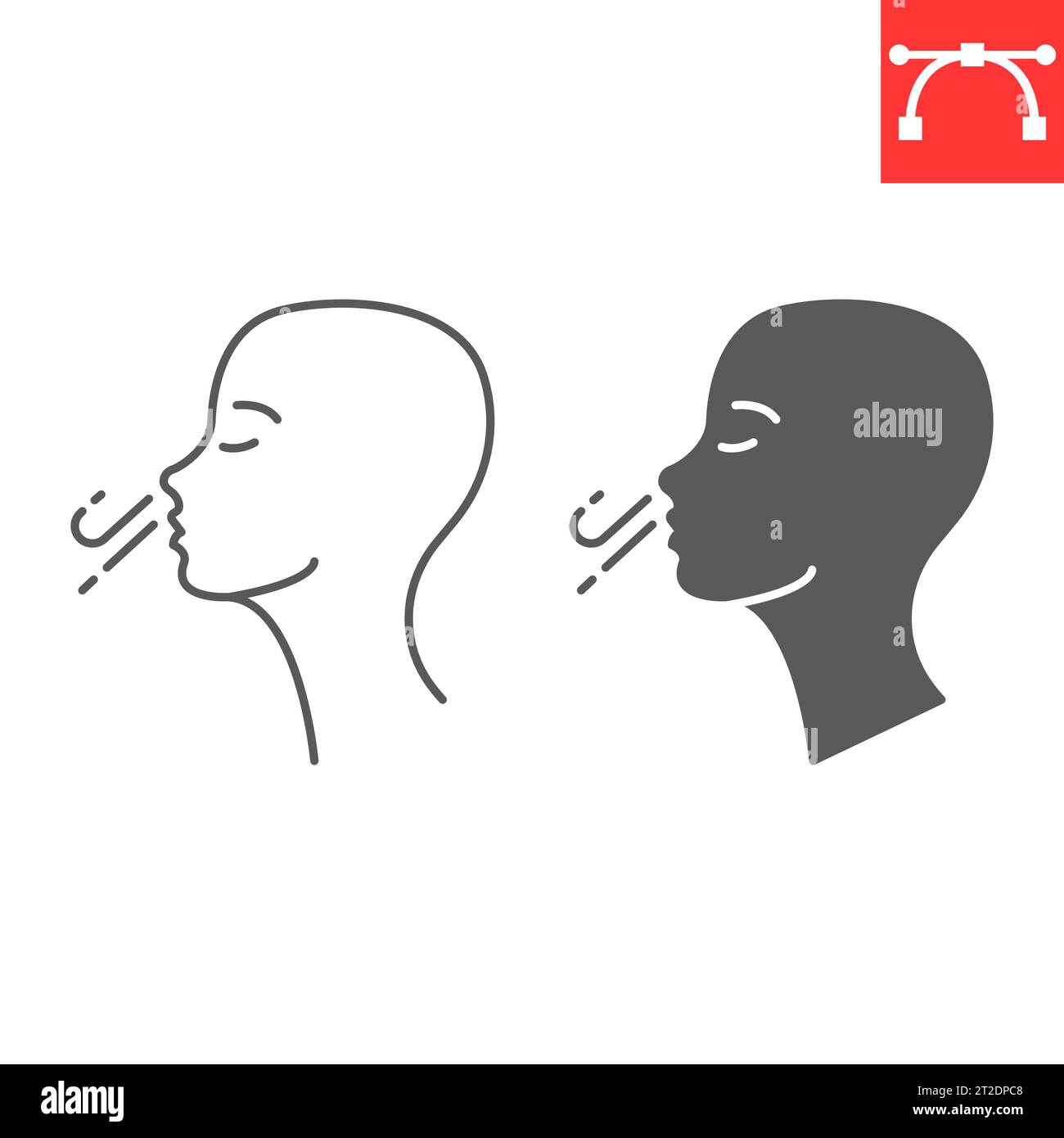 Vector icon black breathing nose hi-res stock photography and images ...