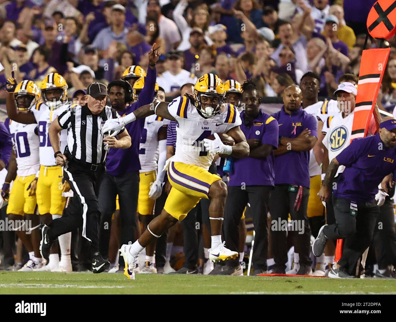 LSU Tigers running back John Emery Jr. (4) takes a catch for a huge ...