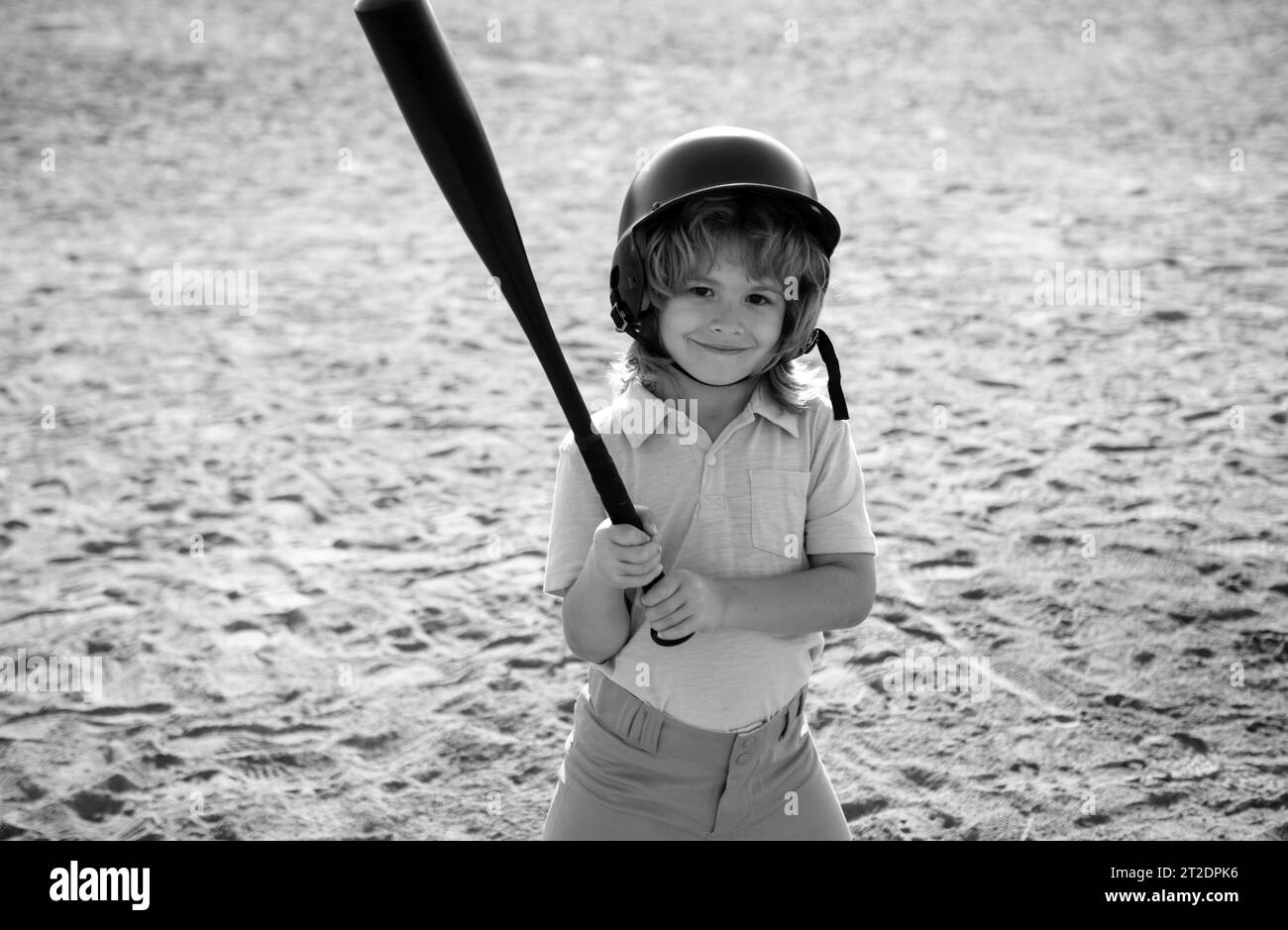 Kid holding a baseball bat. Pitcher child about to throw in youth ...