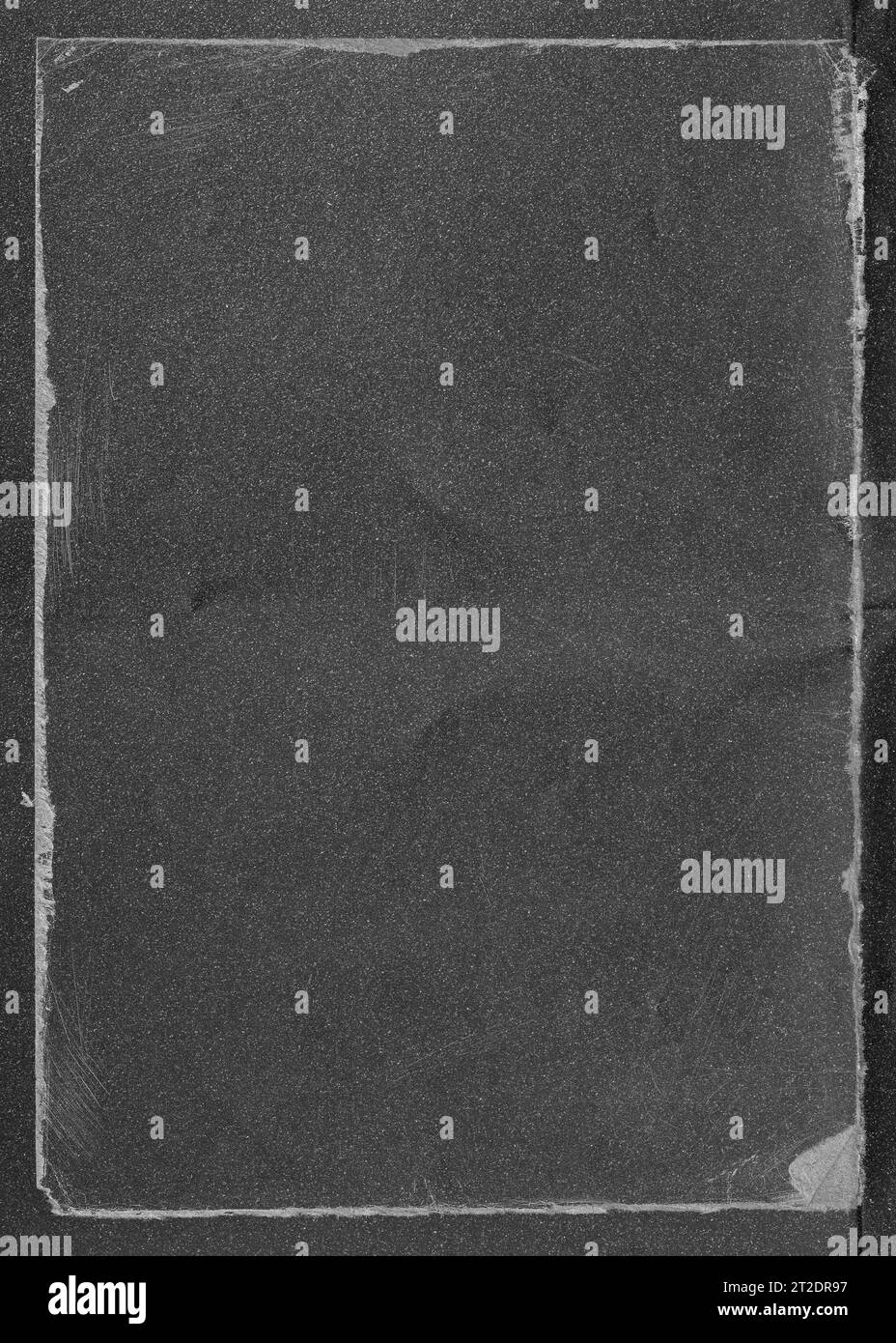 Texture of old surface on black background with white scratches, stamp ...