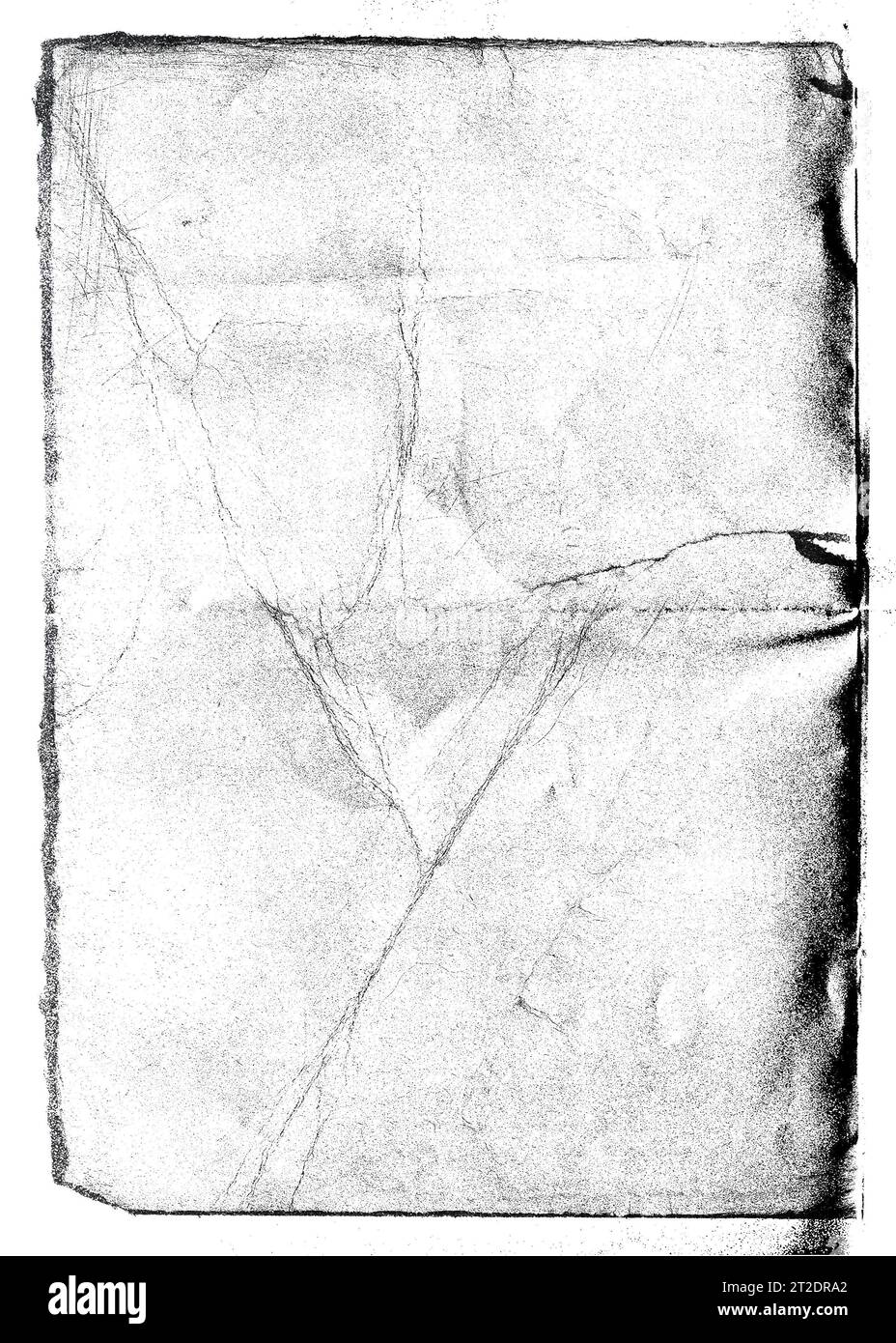 Texture of old surface on black background with white scratches, stamp ...